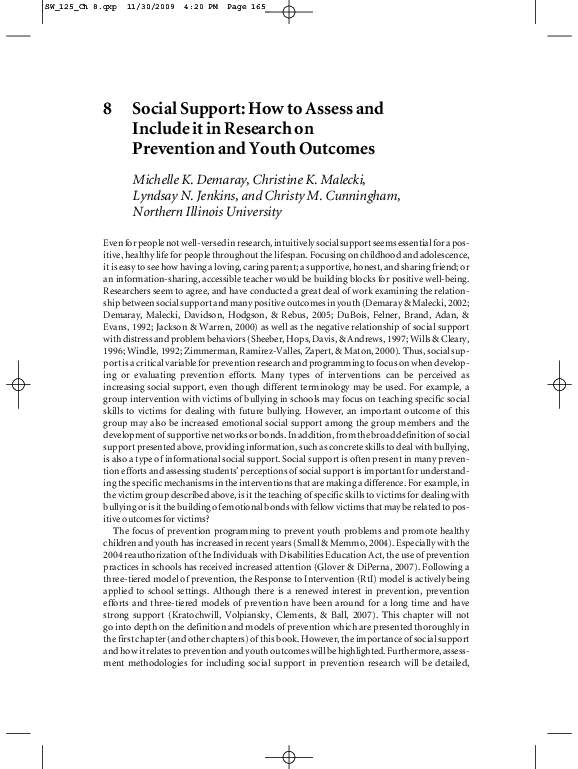 (PDF) Social Support: How to Assess and Include it in Research on ...
