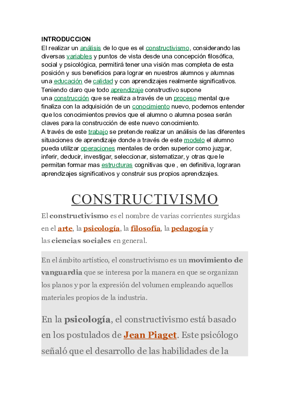 (DOC) EL CONSTRUCTIVISMO