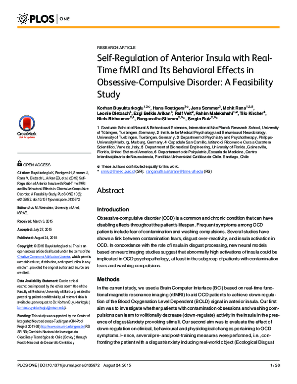 (PDF) Self-Regulation of Anterior Insula with Real- Time fMRI and Its ...