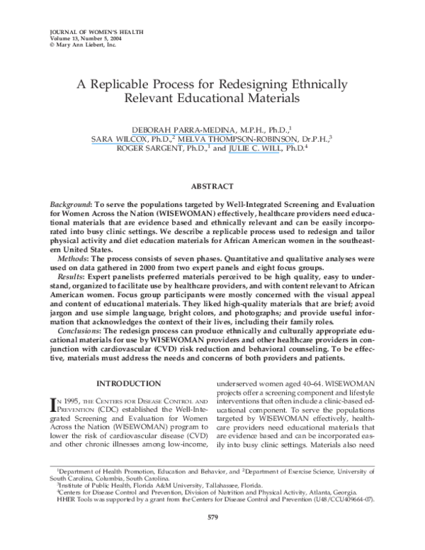 (PDF) A Replicable Process for Redesigning Ethnically Relevant ...
