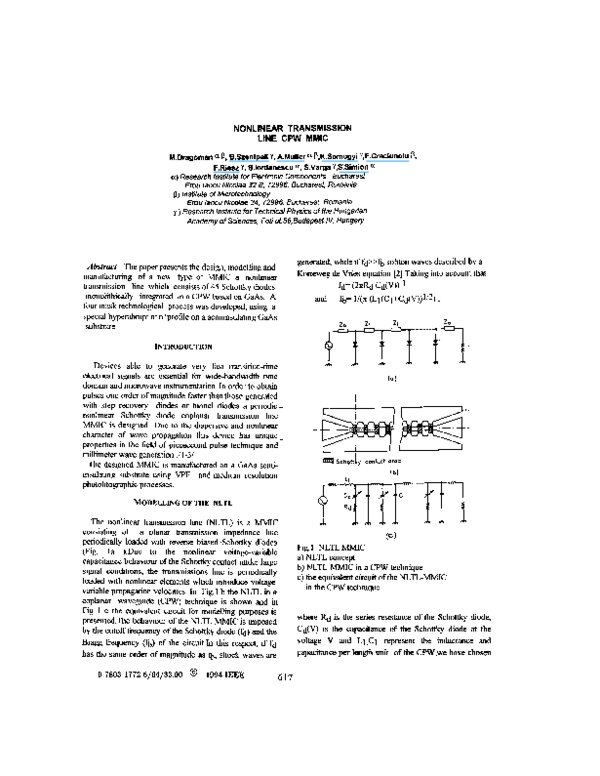 (PDF) Nonlinear transmission line CPW MMIC