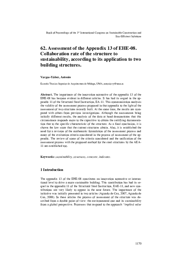 (PDF) 62. Assessment of the Appendix 13 of EHE-08. Collaboration rate ...