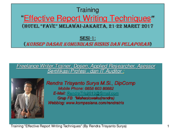 (PDF) " Effective Report Writing Techniques