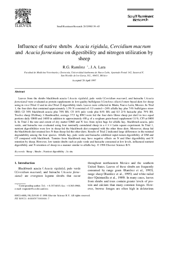 (PDF) Influence of native shrubs Acacia rigidula Cercidium macrum