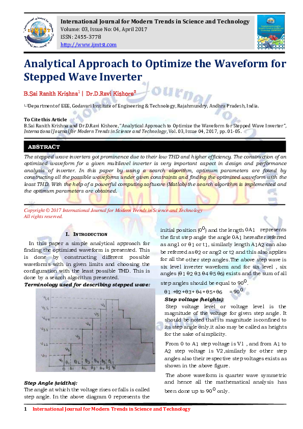 (PDF) Analytical Approach to Optimize the Waveform for Stepped Wave ...