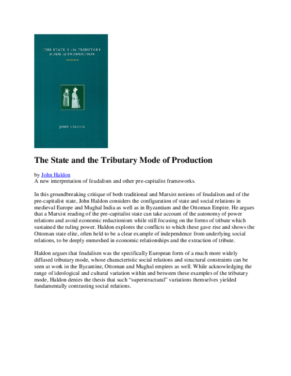 (PDF) The State and the Tributary Mode of Production (1993)