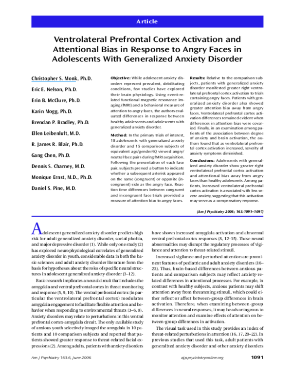 (PDF) Ventrolateral Prefrontal Cortex Activation and Attentional Bias ...