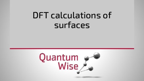 (PDF) DFT calculations of surfaces