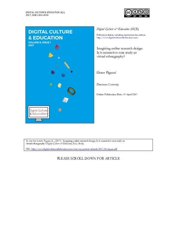 (PDF) Imagining online research design: Is it connective case study or ...