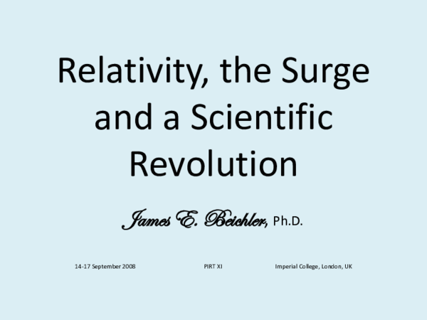 (PDF) Relativity, the Surge and a Scientific Revolution