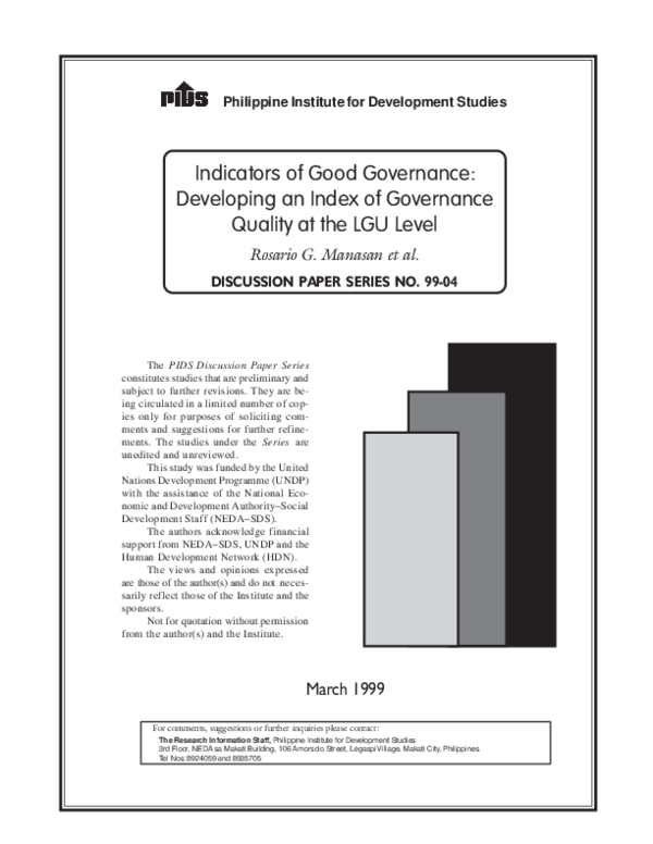 (PDF) Philippine Institute for Development Studies