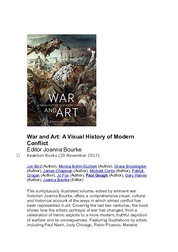 (DOC) War and Art: A Visual History of Modern Conflict