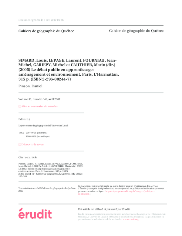 (PDF) SIMARD, Louis, LEPAGE, Laurent, FOURNIAU, Jean-Michel, GARIEPY ...