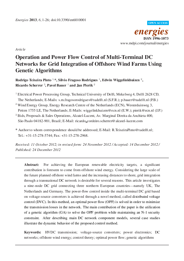 (PDF) Operation and Power Flow Control of Multi-Terminal DC Networks for Grid Integration of ...