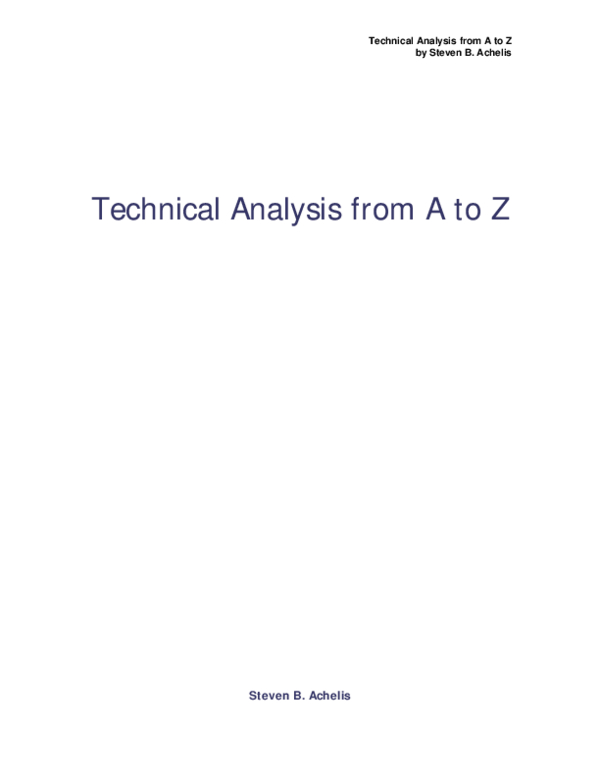 (PDF) Technical Analysis from A to Z Technical Analysis from A to Z