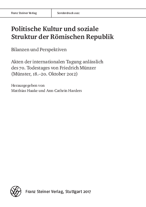 (PDF) Brüder – Ritter – Epikureer. Lucius und Appius Saufeius aus ...