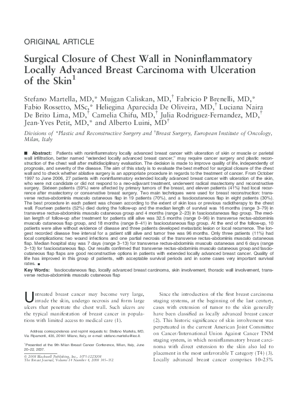 (PDF) Surgical Closure of Chest Wall in Noninflammatory Locally ...