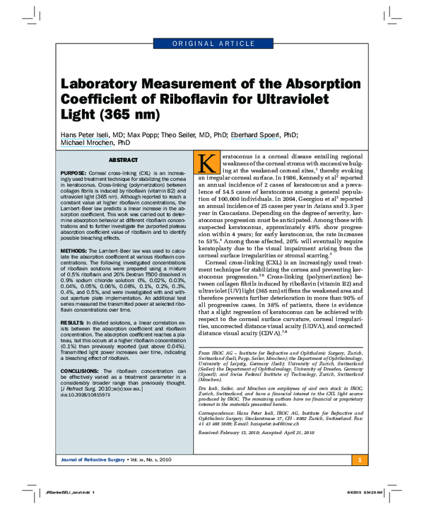 (PDF) Laboratory Measurement of the Absorption Coefficient of ...