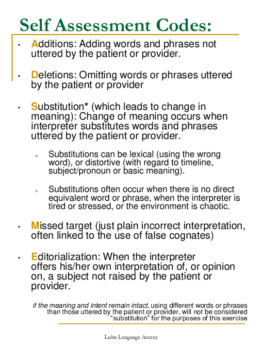 (PDF) Self Assessment Codes | Eliana Lobo - Academia.edu