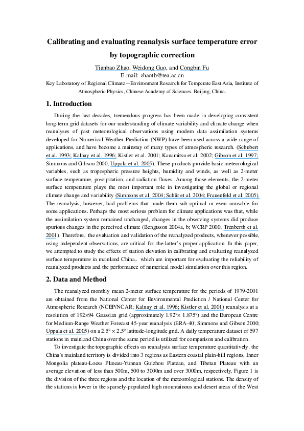 (PDF) Calibrating and Evaluating Reanalysis Surface Temperature Error ...