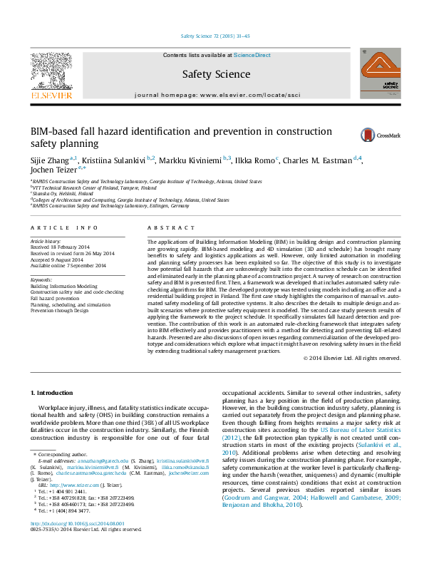 (PDF) BIM-based fall hazard identification and prevention in ...