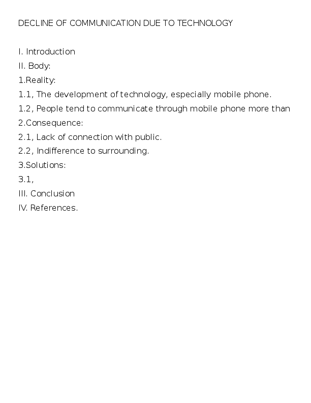 (DOC) DECLINE OF COMMUNICATION DUE TO TECHNOLOGY