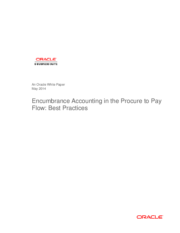 (PDF) Encumbrance Accounting in the Procure to Pay Flow: Best Practices