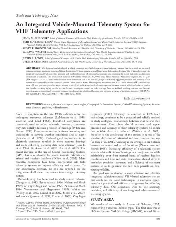 (PDF) An Integrated Vehicle-Mounted Telemetry System for VHF Telemetry ...