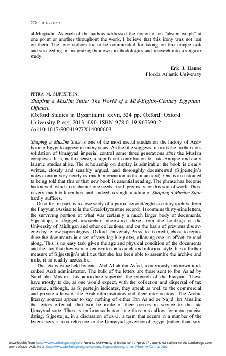 (PDF) Petra Sijpesteijn Muslim State