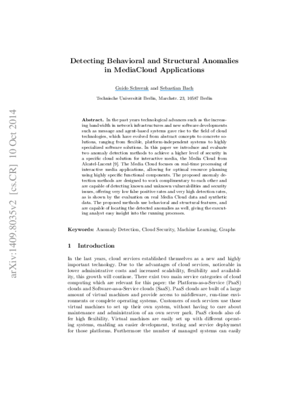 (PDF) Detecting Behavioral and Structural Anomalies in MediaCloud ...