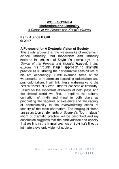 (PDF) Wole Soyinka - Modernism & Liminality.pdf