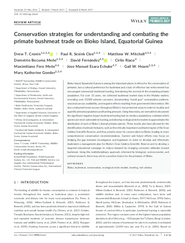 (PDF) Conservation strategies for understanding and combating the ...