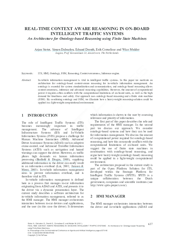 (PDF) Real-time Context Aware Reasoning in On-board Intelligent Traffic Systems - An ...