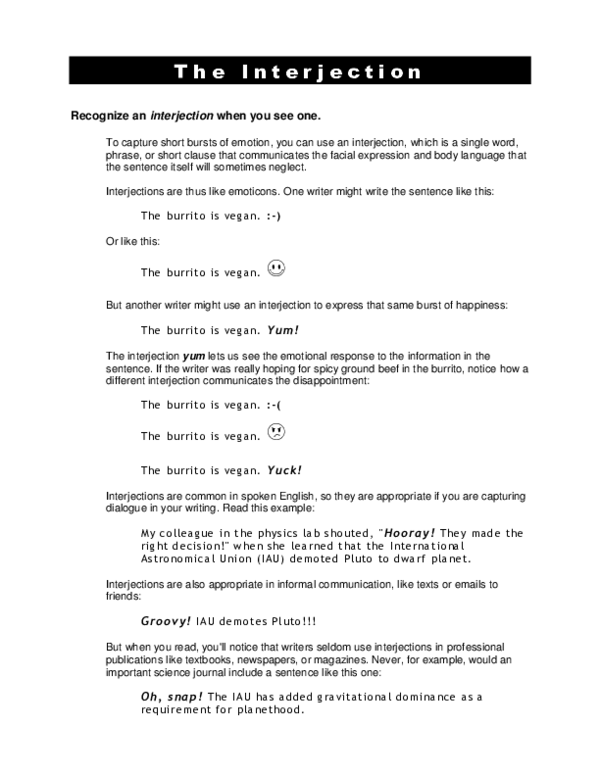 (PDF) The Interjection | huzafa gujjar - Academia.edu