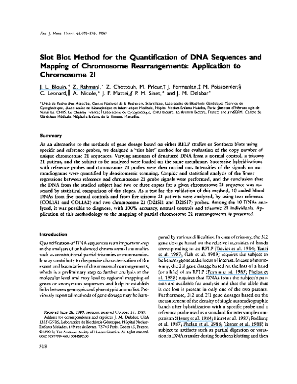 (PDF) Slot blot method for the quantification of DNA sequences and ...
