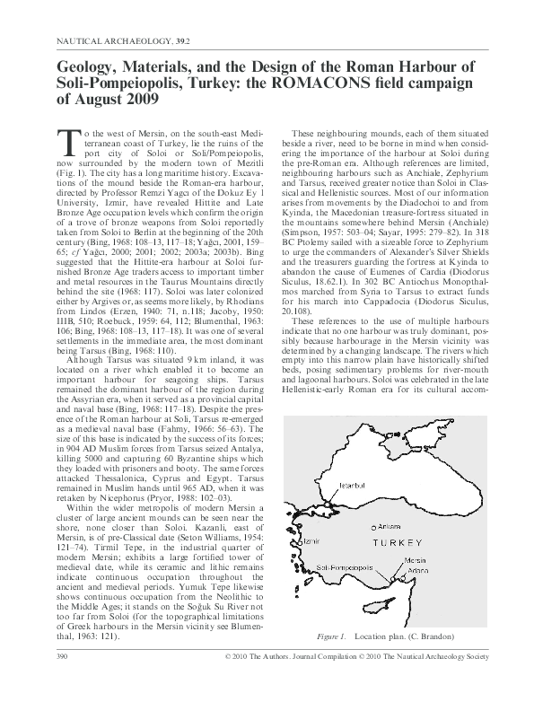 (PDF) Geology, Materials, and the Design of the Roman Harbour of Soli ...