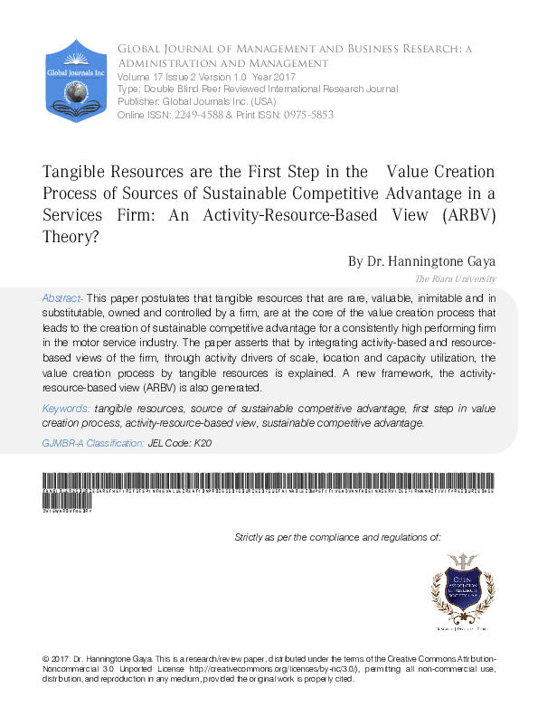 (PDF) TANGIBLE RESOURCES ARE THE FIRST STEP IN THE VALUE CREATION ...