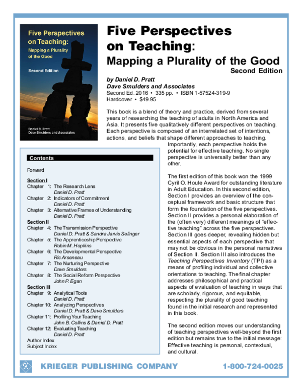 (PDF) Five Perspectives on Teaching: Mapping a Plurality of the Good ...