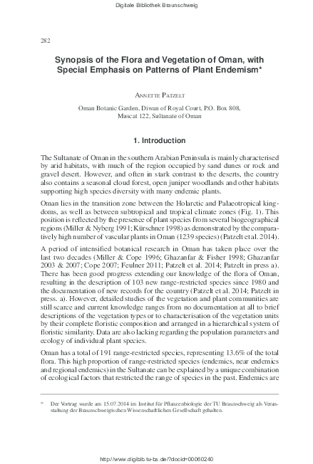 (PDF) Synopsis of the Flora and Vegetation of Oman, with Special ...