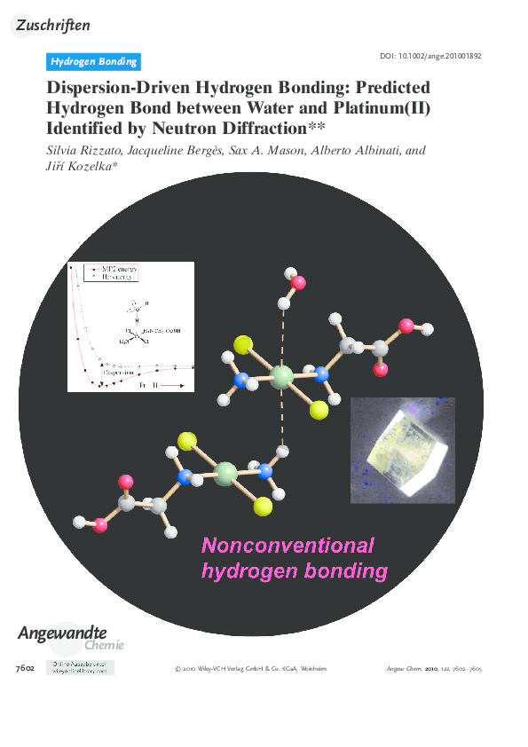 (PDF) Dispersion-Driven Hydrogen Bonding: Predicted Hydrogen Bond ...