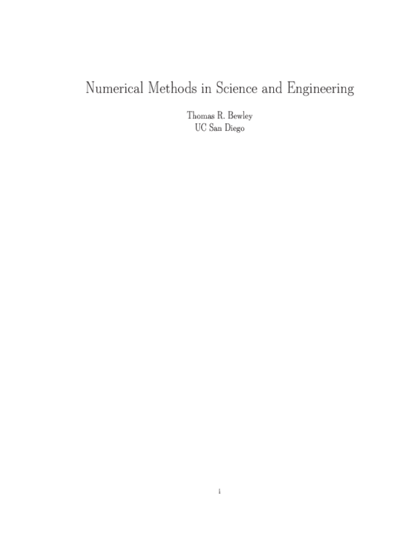 Numerical Methods in Science and Engineering Numerical Methods in Science and Engineering