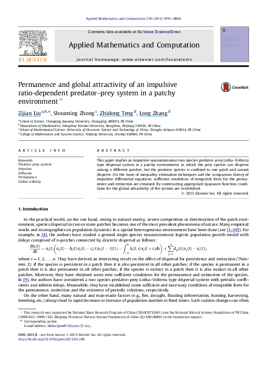 Pdf Permanence And Global Attractivity Of An Impulsive Ratio