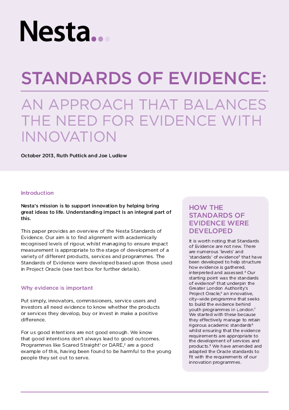 (PDF) STANDARDS OF EVIDENCE: An approach that balances the need for ...