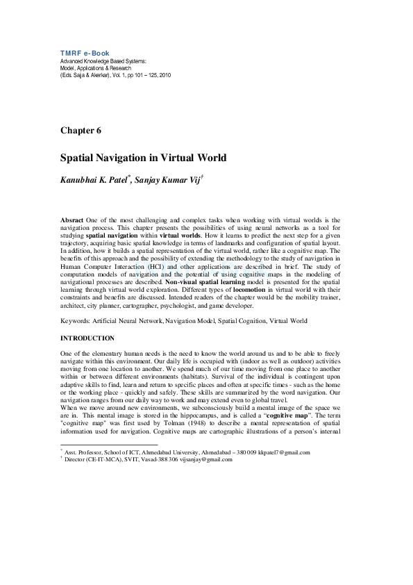 (PDF) Spatial Navigation in Virtual World