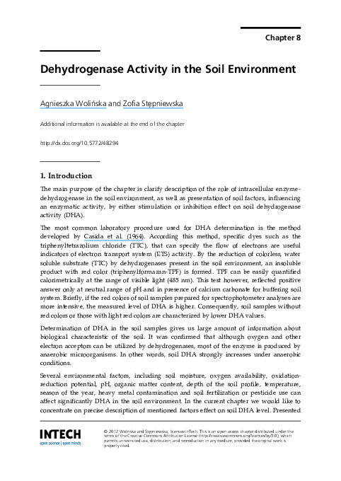 (PDF) Dehydrogenase Activity in the Soil Environment