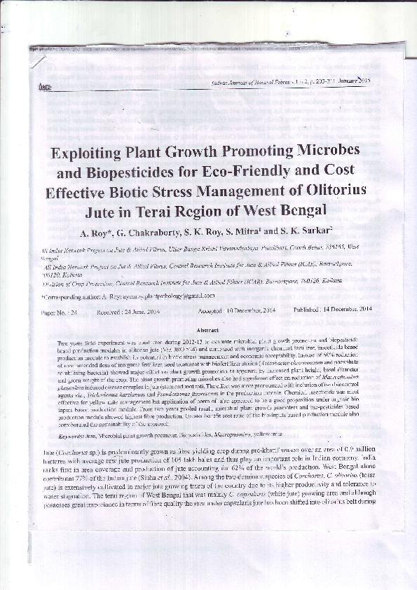 (PDF) Exploiting Plant Growth Promoting Microbes and Biopesticides for ...