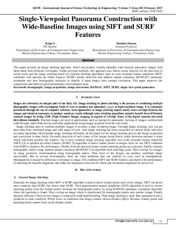 (PDF) Single-Viewpoint Panorama Construction with Wide-Baseline Images ...