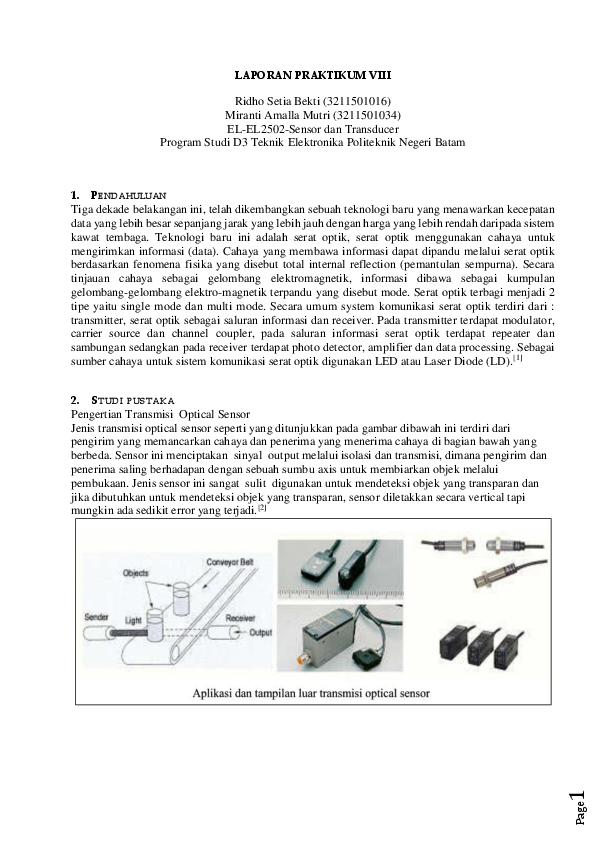 (PDF) Transmisi Optical Sensor