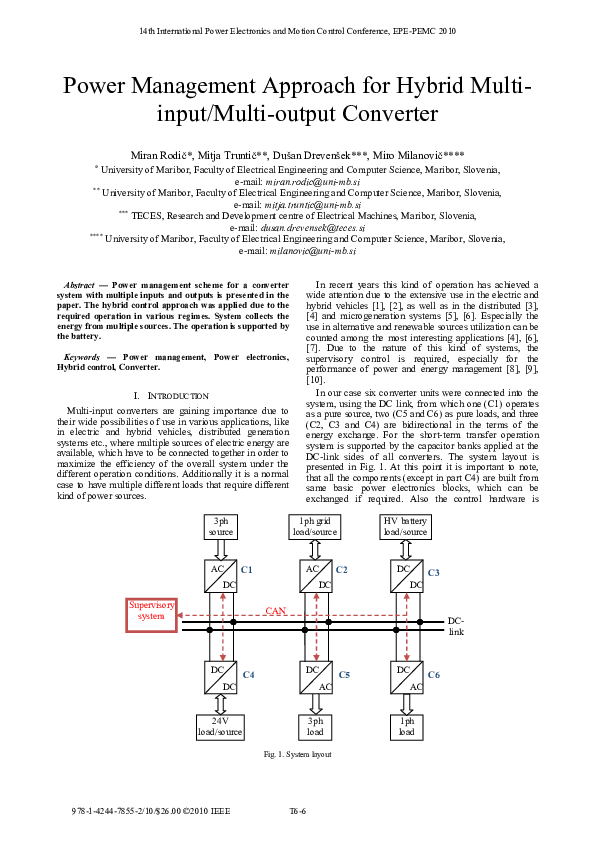 (PDF) Power management approach for hybrid multi-input/multi-output converter