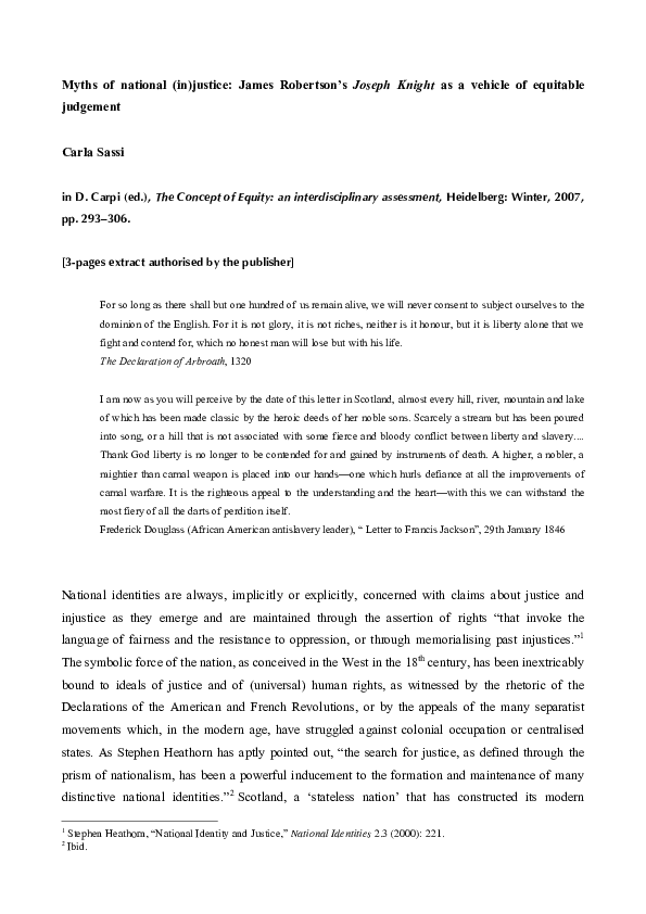 (PDF) Myths of National (In)Justice: James Robertson’s Joseph Knight as ...